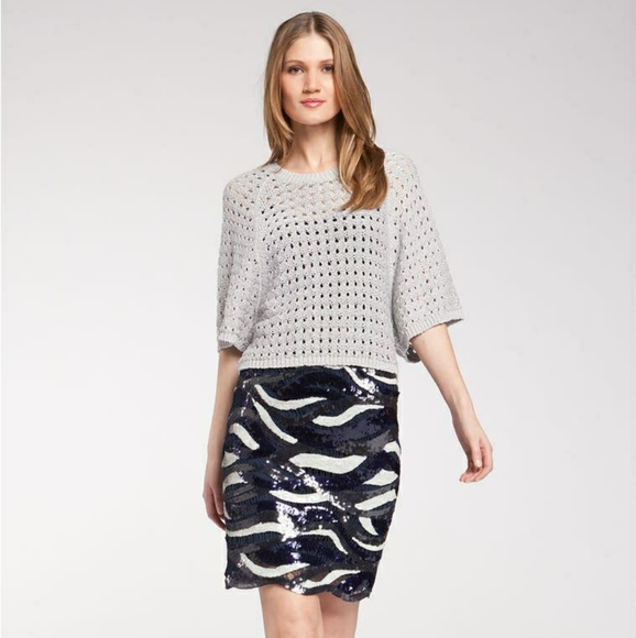 BCBGMaxAzria | Skirts | Nwt Bcbgmaxazria Elodie Sequin Wave Skirt ...
